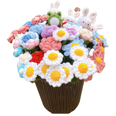 50 mẫu hoa len lẻ, hoa đan thủ công handmade giá tốt